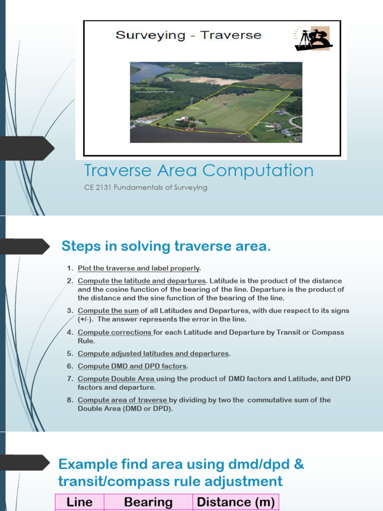 M6 CE 2131 Traverse Area Computation V2021 | PDF | Elementary Geometry ...