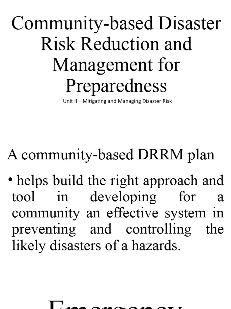 Lesson 2 2 Community Based Disaster Risk Reduction And Management For