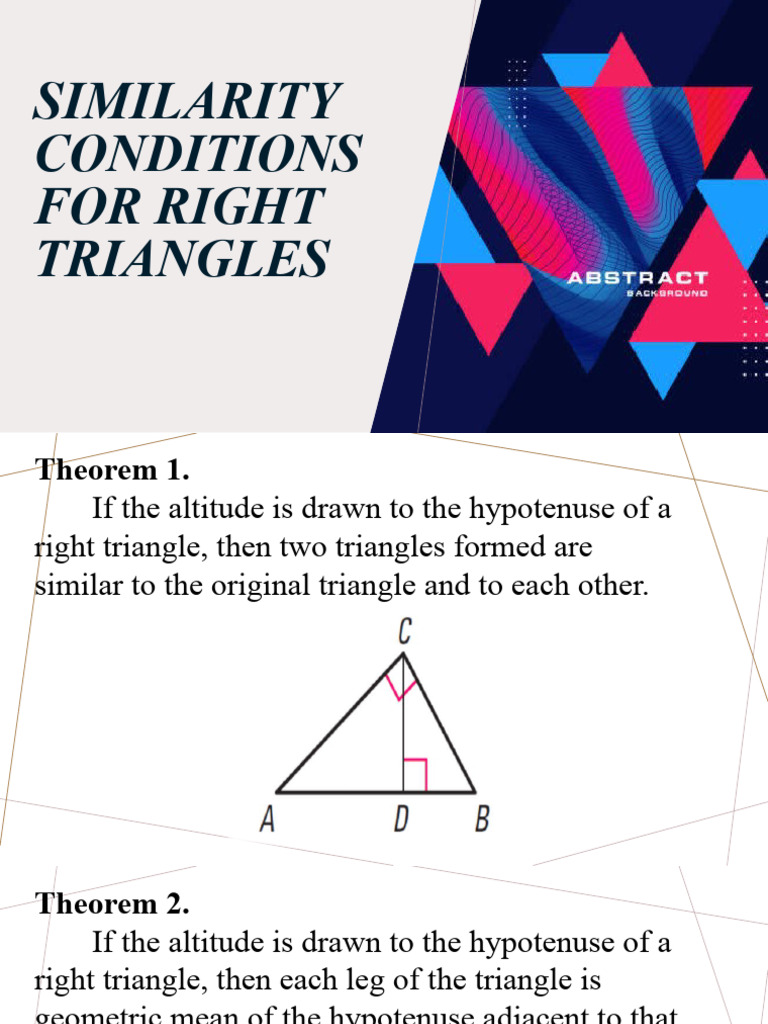 Similarity Conditions For Right Triangles | PDF