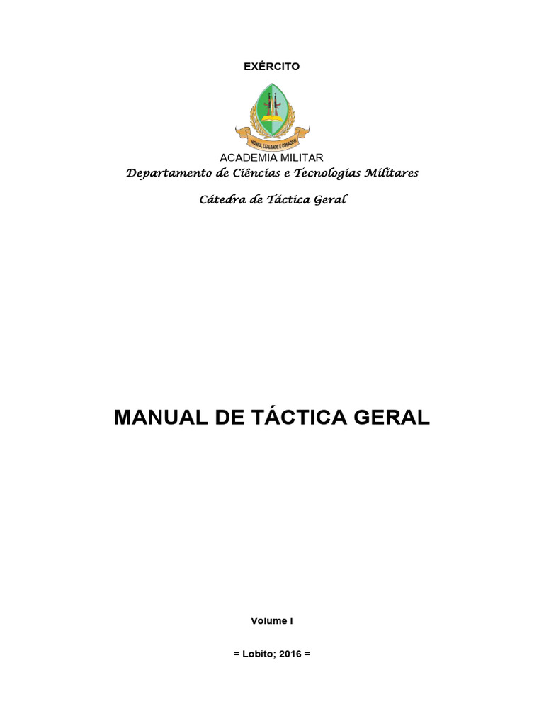 Táctica Geral Manual | PDF | Pelotão | Empresa (unidade militar)