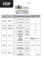 Gauteng 2024 Prelim Exam Timetable | PDF | Science