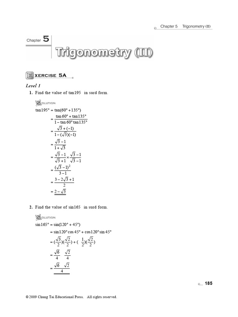 Ch5 Trigonometry (II) | PDF