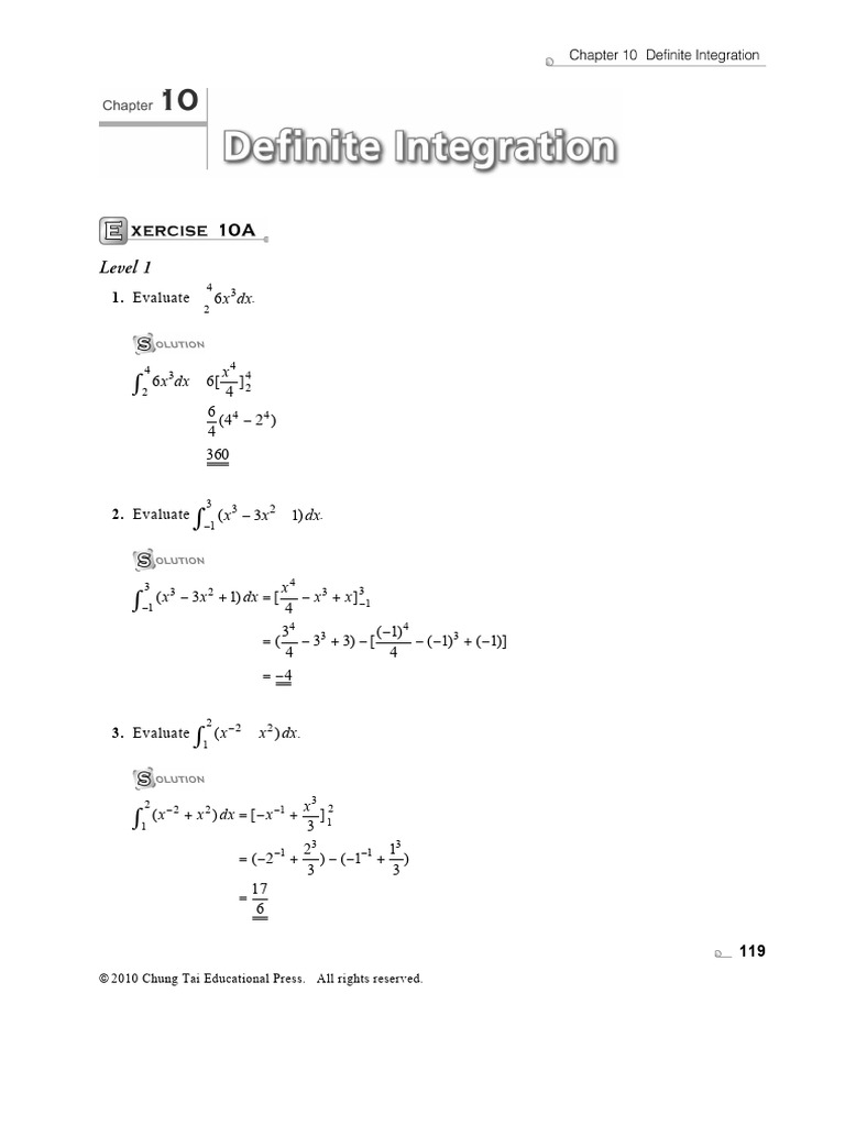 Ch10 Definite Integration | PDF | Mathematical Objects | Arithmetic