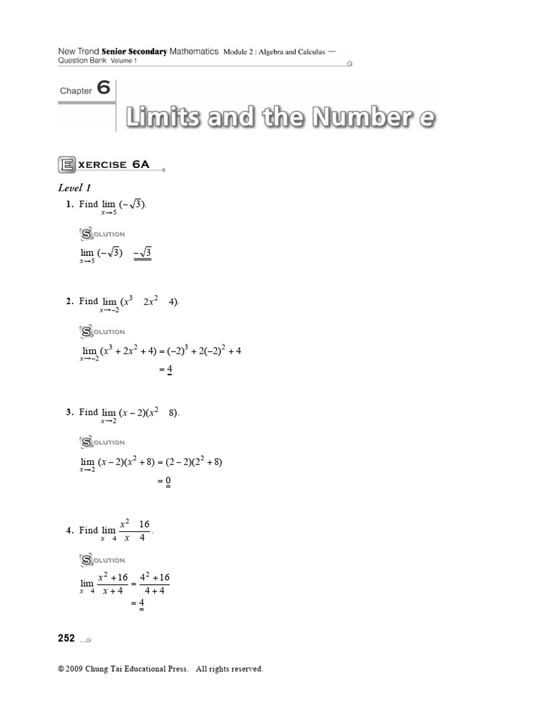 Calculus Limits Problems and Solutions | PDF | Freedom Of Expression ...