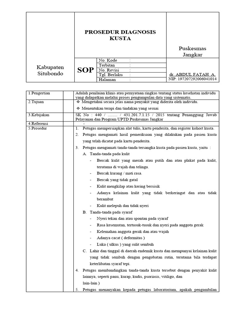 Sop Kusta - Diagnosis Kusta | PDF