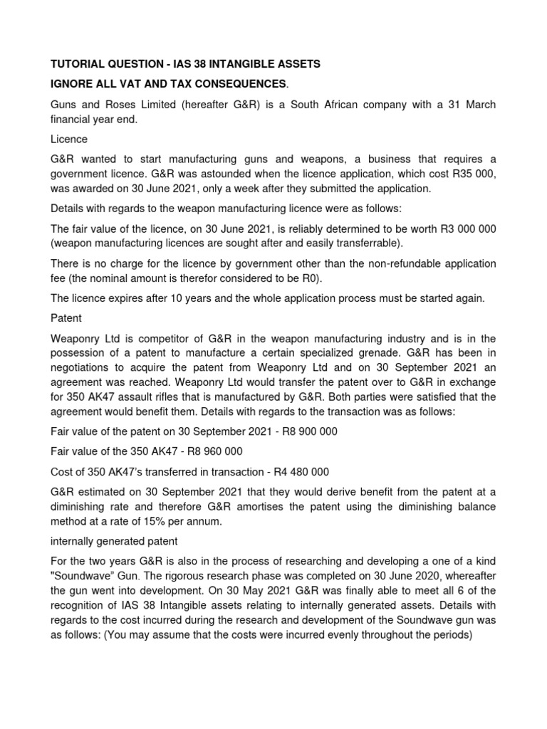 MODULE 8 - IAS 38 Intangible Assets (Tutorial - Q) | PDF | Intangible ...