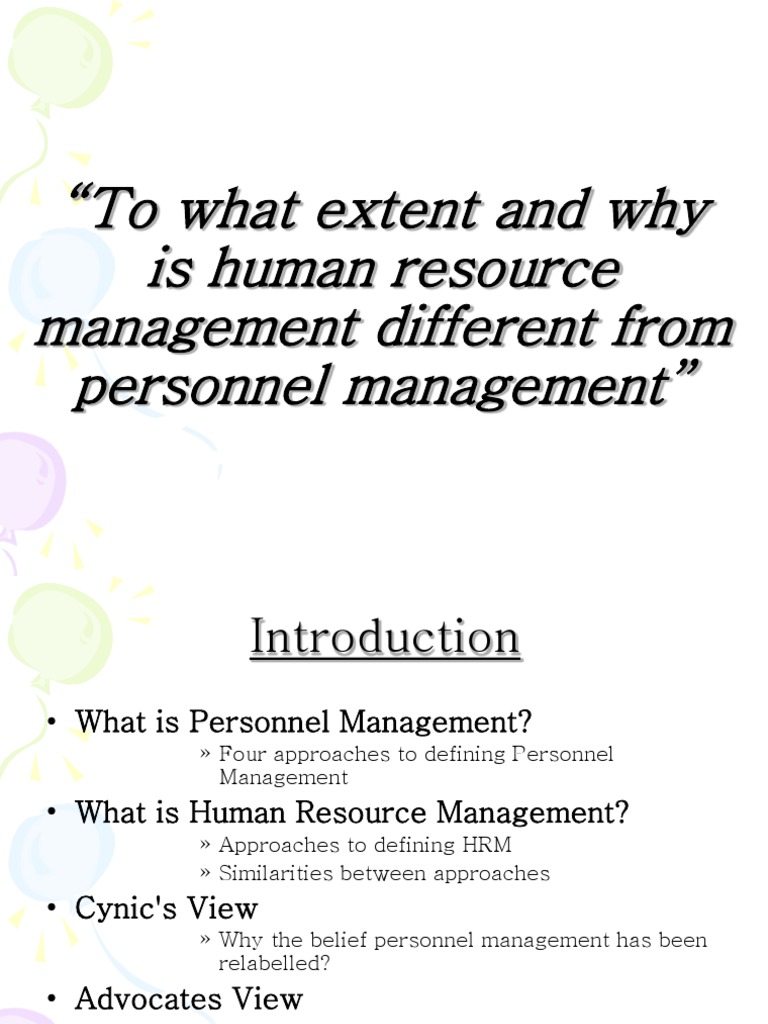 Personnel Management Presentation Final | PDF | Employment | Human ...