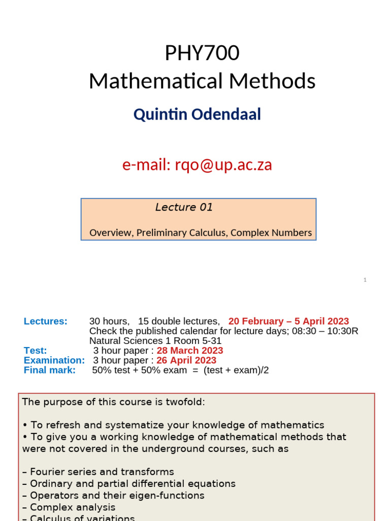 Math Meth-Lec01 | PDF | Integral | Sequence