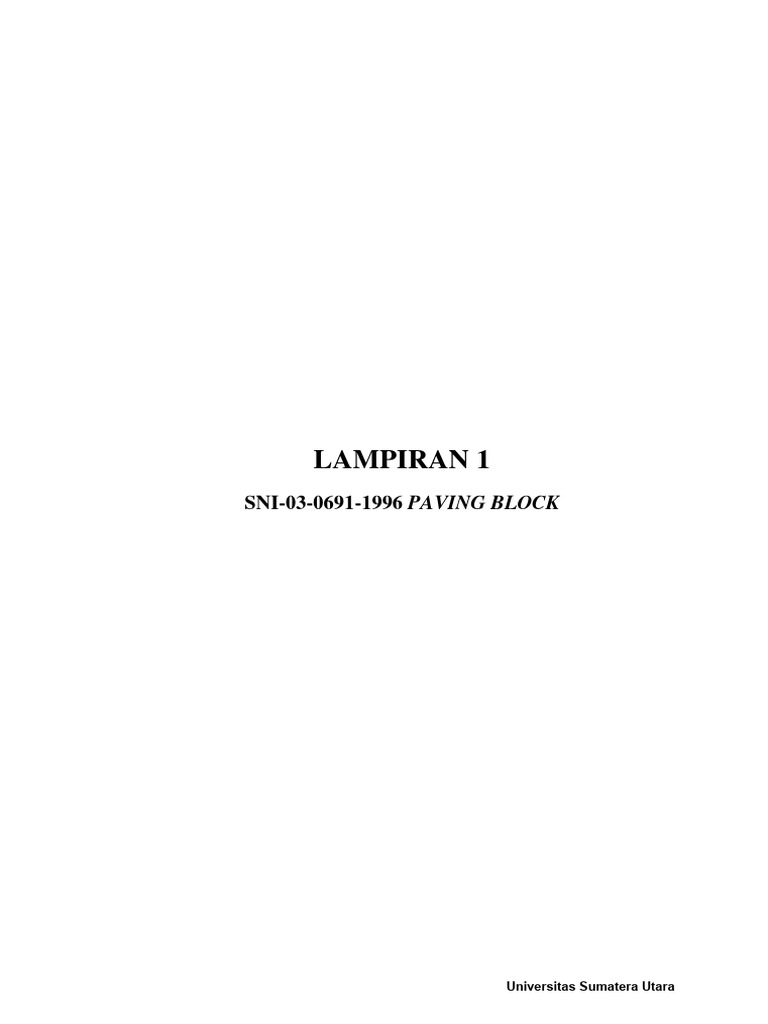 Sni Paving Block | PDF