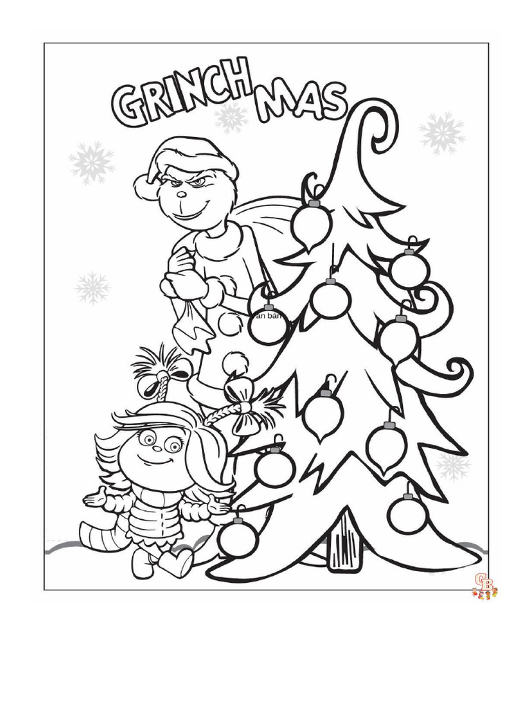 Planse de Colorat de Crăciun Grinch Gratuit Imprimabile1 | PDF