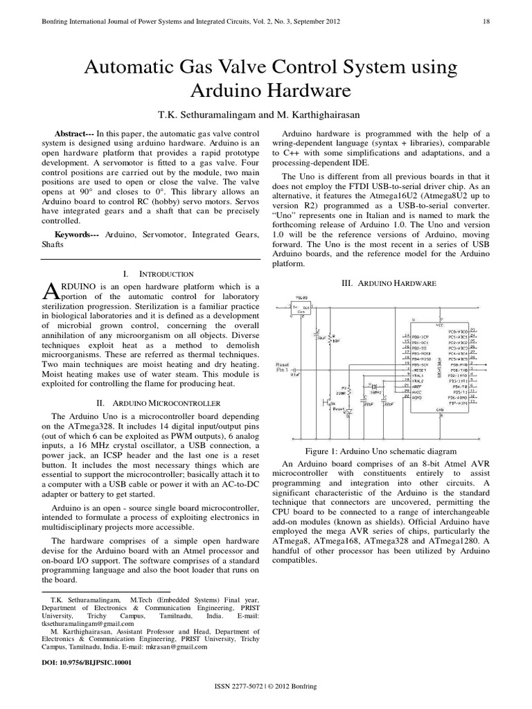Arduino-Based Gas Valve Control System | PDF | Arduino | Microcontroller