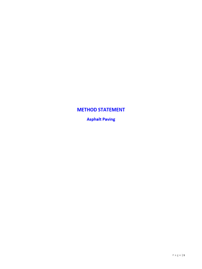 METHOD STATEMENT - ASPHALTING Paving | Download Free PDF | Construction Aggregate | Safety
