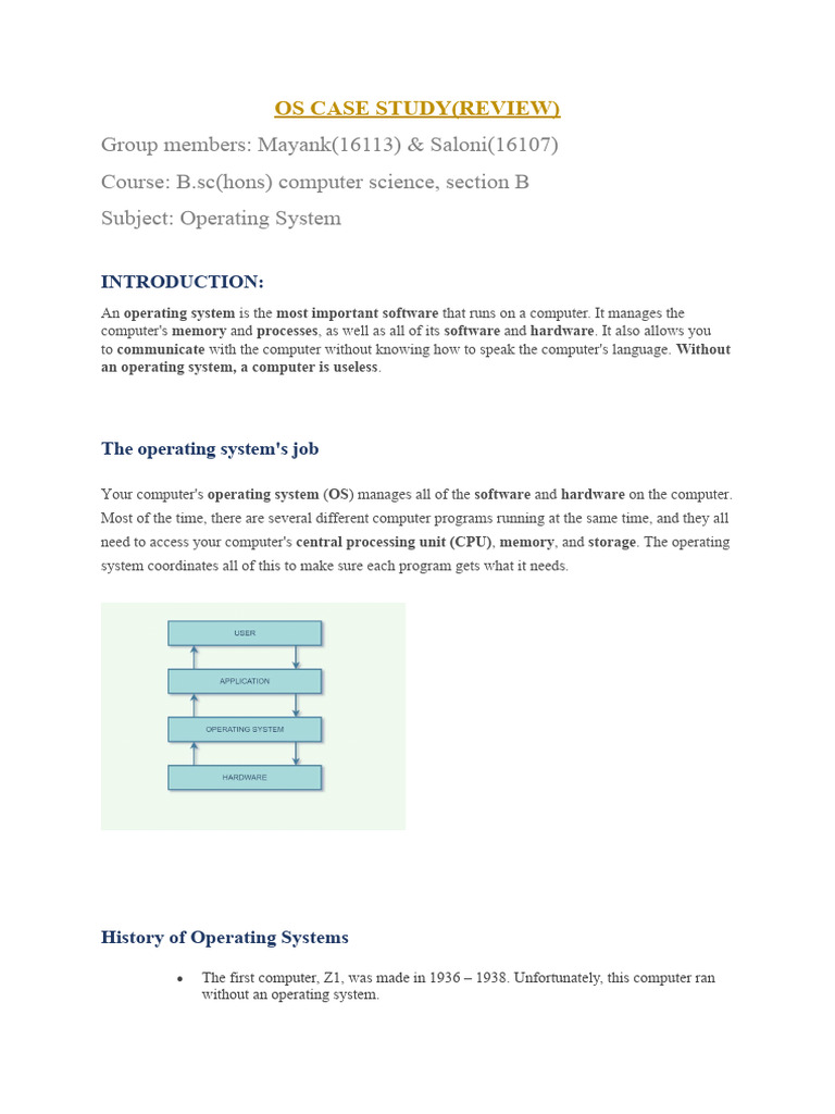 Os Case Study | PDF | Operating System | Process (Computing)
