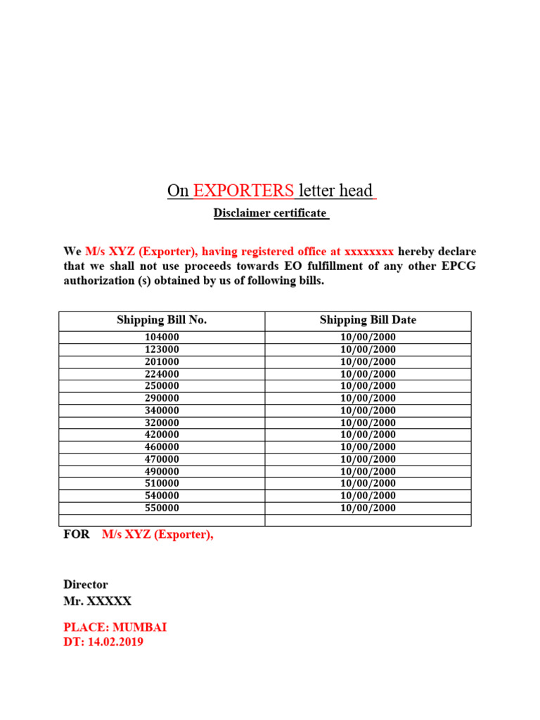 Disclaimer Certificate | PDF | Technology & Engineering