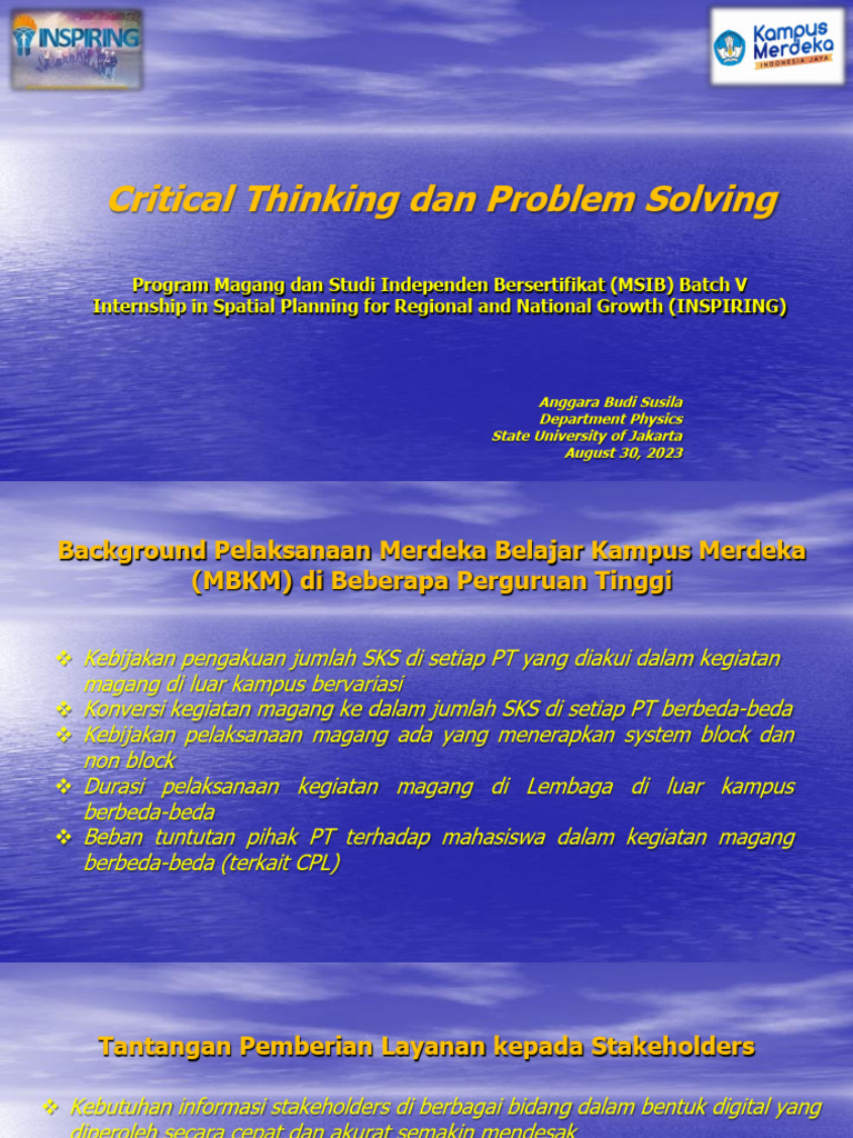 Critical Thinking Dan Problem Solving - Anggara | PDF