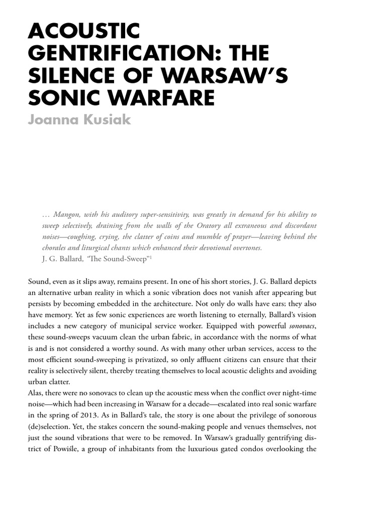 Warsaw's Acoustic Gentrification War | PDF | Bourgeoisie | Acoustics