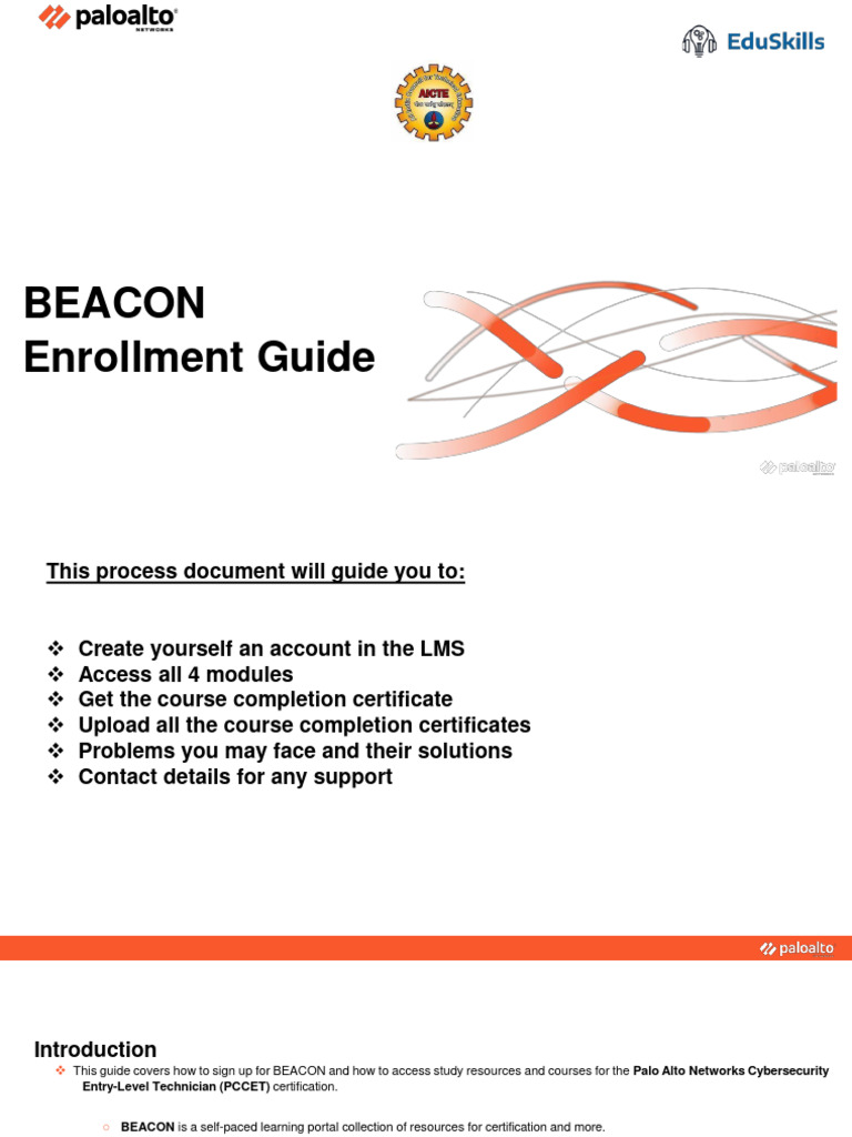 BEACON Enrollment Guide for PCCET | PDF | Login | Computer Security