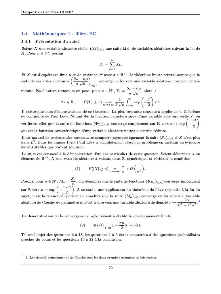 Mines 2021 MATHS 1 - Rapport | PDF