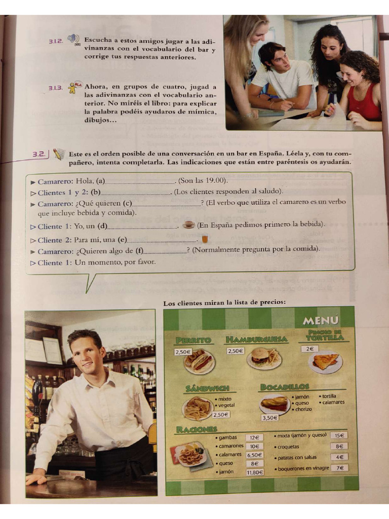 Diálogo en un restaurante | PDF