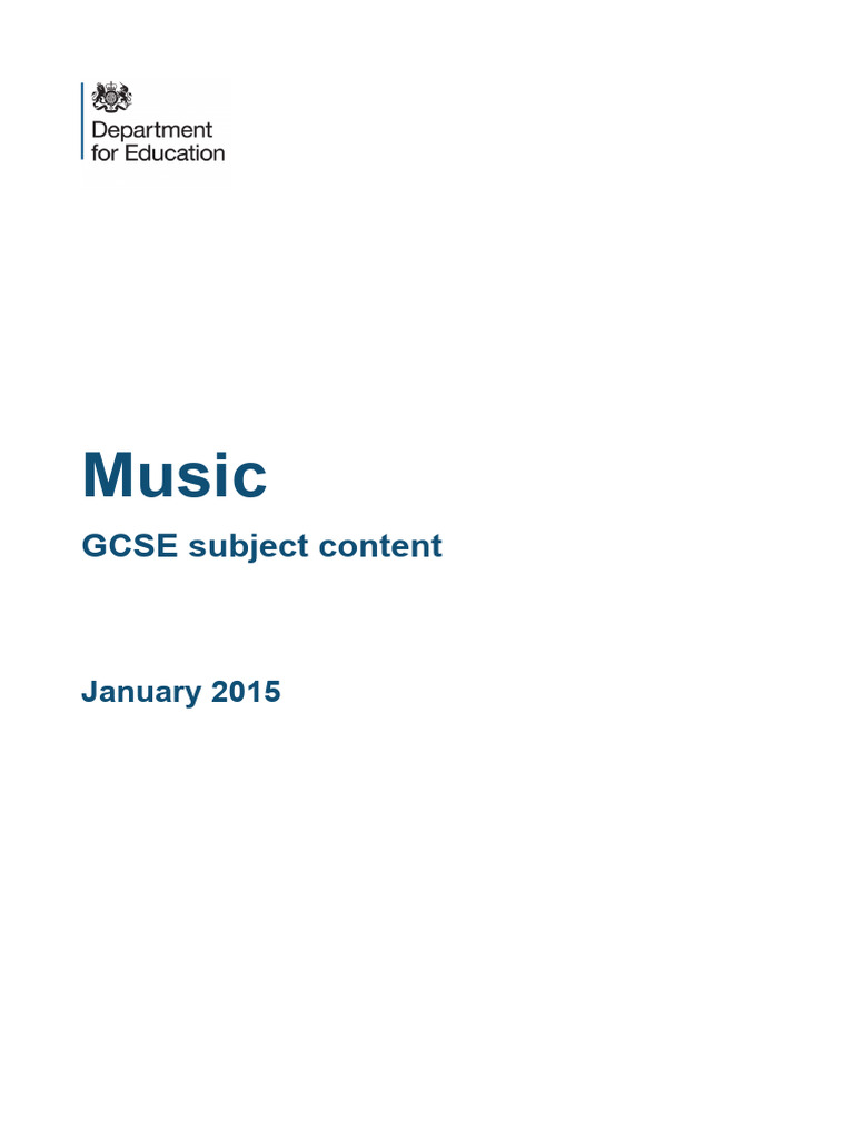 GCSE Subject Content For Music | PDF | Chord (Music) | Song Structure