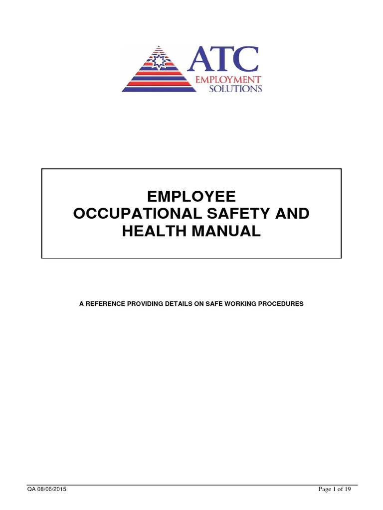 Employee Safety Manual | Download Free PDF | Occupational Safety And ...