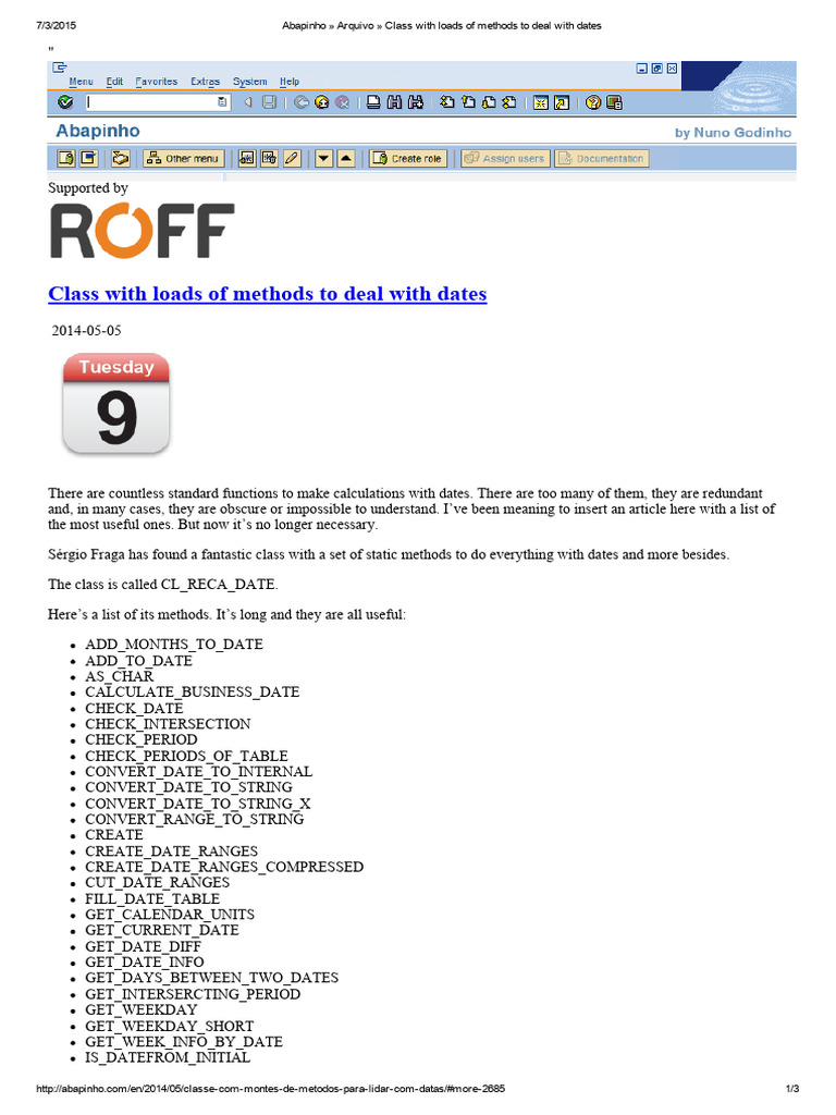 Class With Loads of Methods To Deal With Dates | PDF