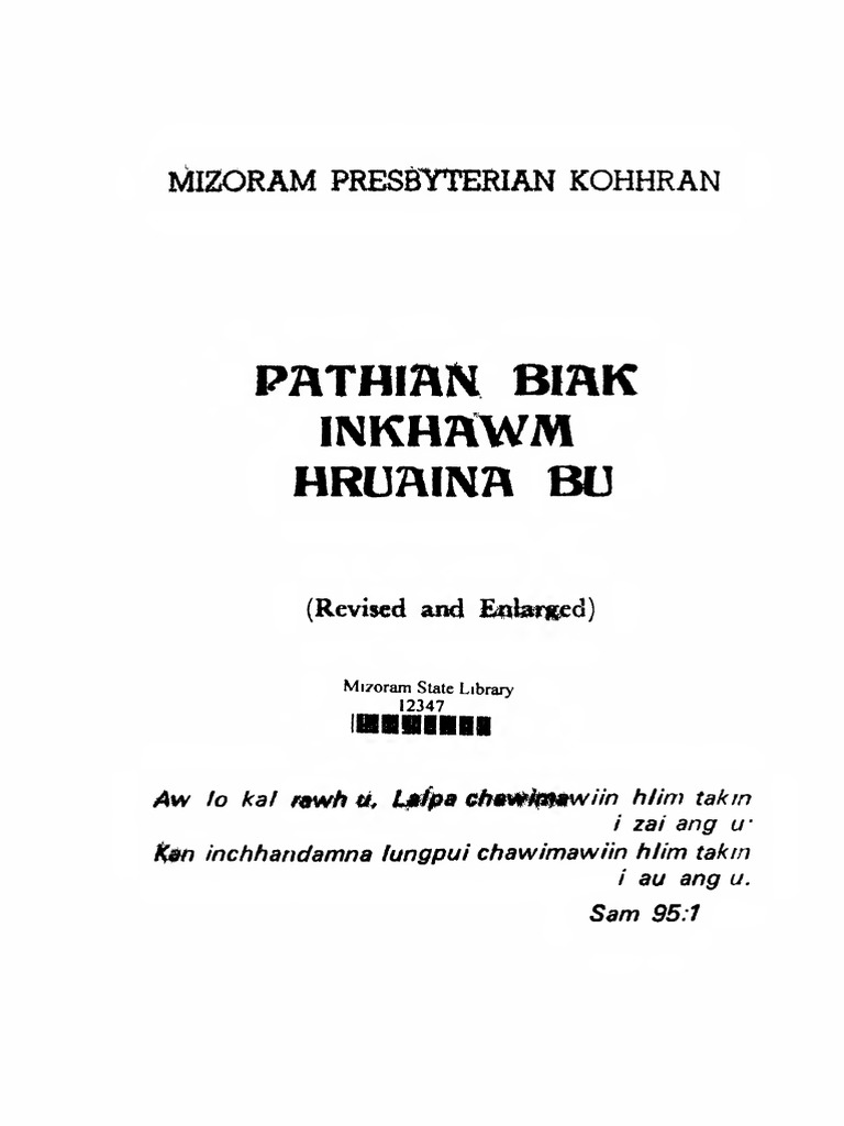Pathian Biak Inkhawm Kaihhruaina Bu 1971 | PDF