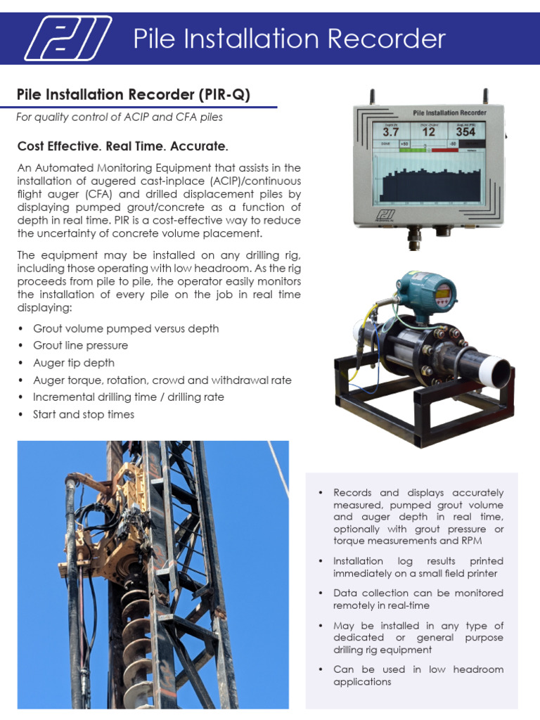 PDI PIR Brochure | PDF | Deep Foundation | Drilling Rig