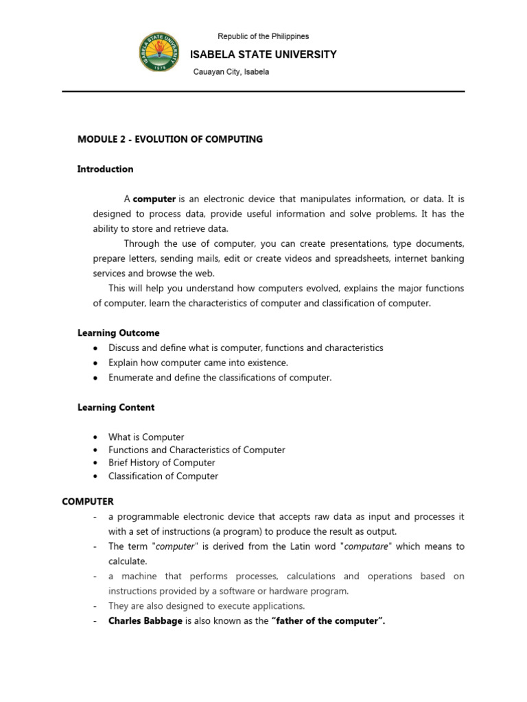 2-Introduction-to-Computing | PDF | Input/Output | Computer Data Storage