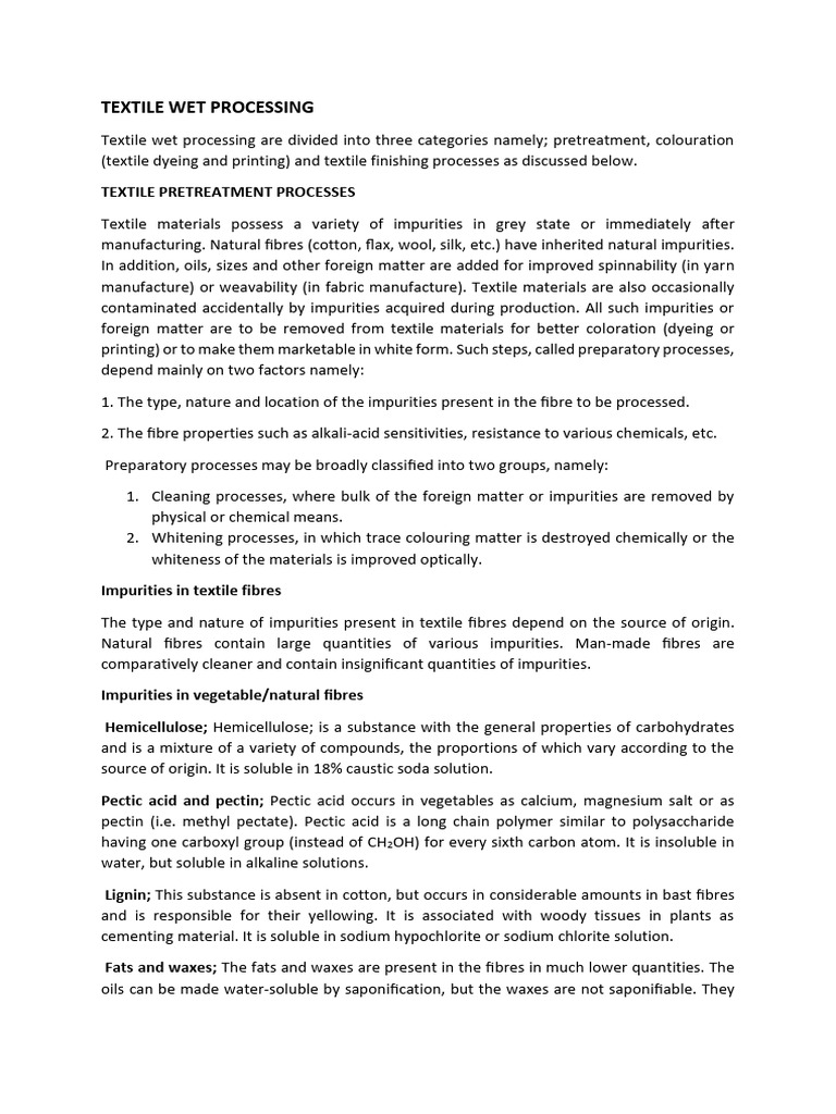 Textile Wet Processes. 2 | PDF | Textiles | Yarn