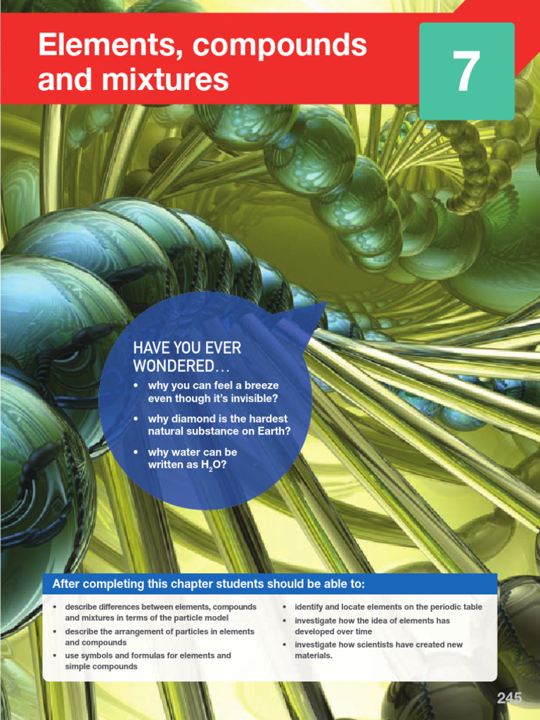 7 Elements, Compounds and Mixtures | PDF | Carbon | Chemical Elements