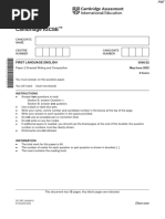 Cambridge IGCSE: First Language English 0500/22 | PDF | Communication