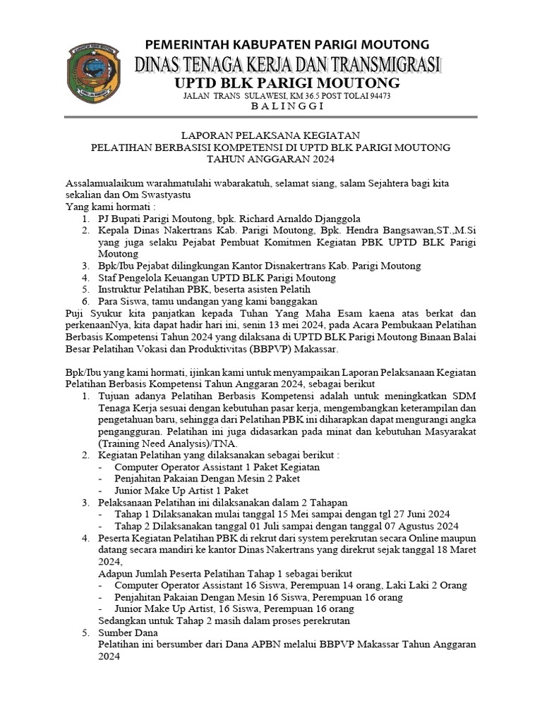 Laporan PBK 2024 | PDF