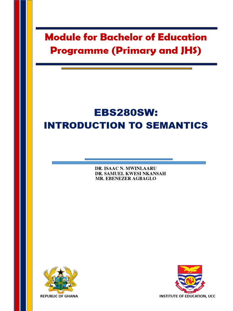 Ebs 280 Introduction To Semantics | PDF | Semantics | Concept Ebs 280 Introduction To Semantics | PDF | Semantics | Concept