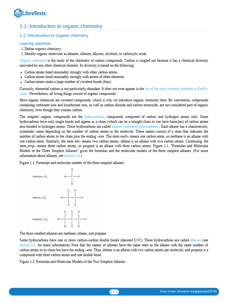 1.01 Introduction To Organic Chemistry | PDF | Functional Group | Alkene