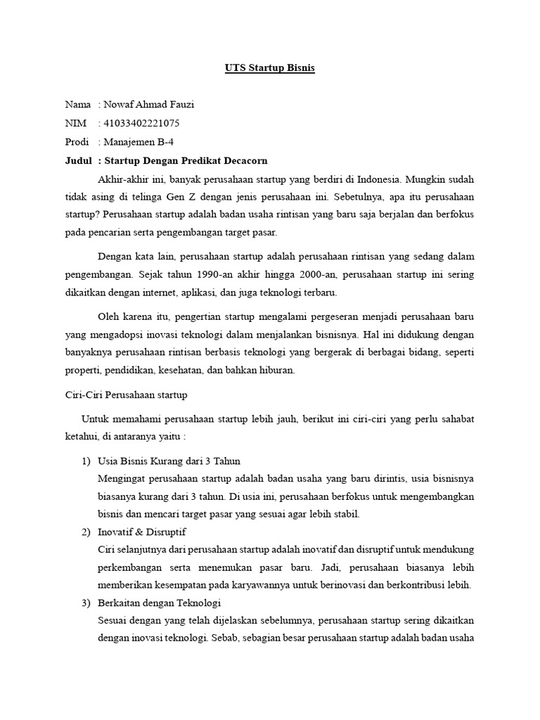 Essai - Nowaf Ahmad Fauzi | PDF