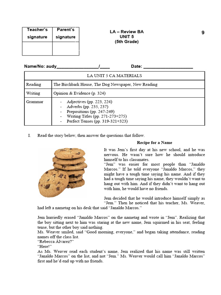 AUDY - Review BA LA Unit 4-5 | PDF | Adverb | Linguistics