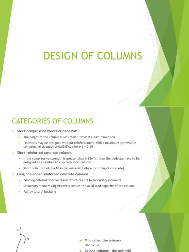 Design of Columns | Download Free PDF | Column | Reinforced Concrete