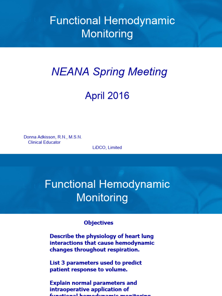 Functional-Hemodynamic-Monitoring-for-CRNA-handout | PDF | Heart | Blood Pressure