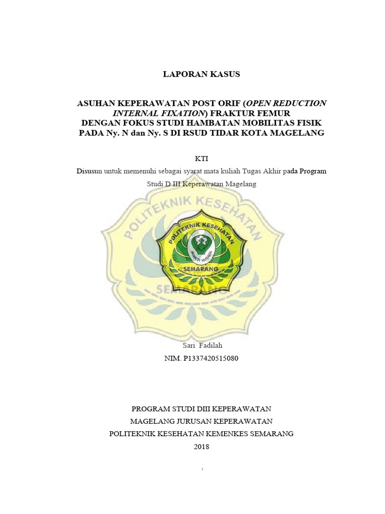 Asuhan Keperawatan Fraktur Femur ORIF | PDF