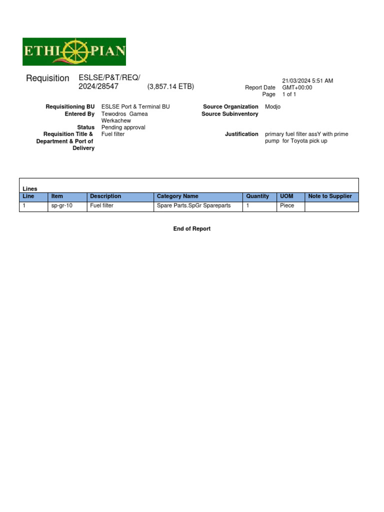 Eslse P&T Req 2024 28547 | PDF