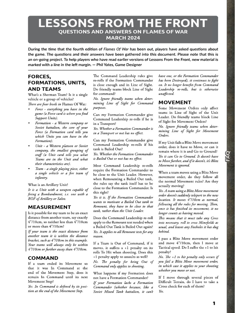 LessonsFromTheFront MAR24 | PDF | Tanks | Platoon