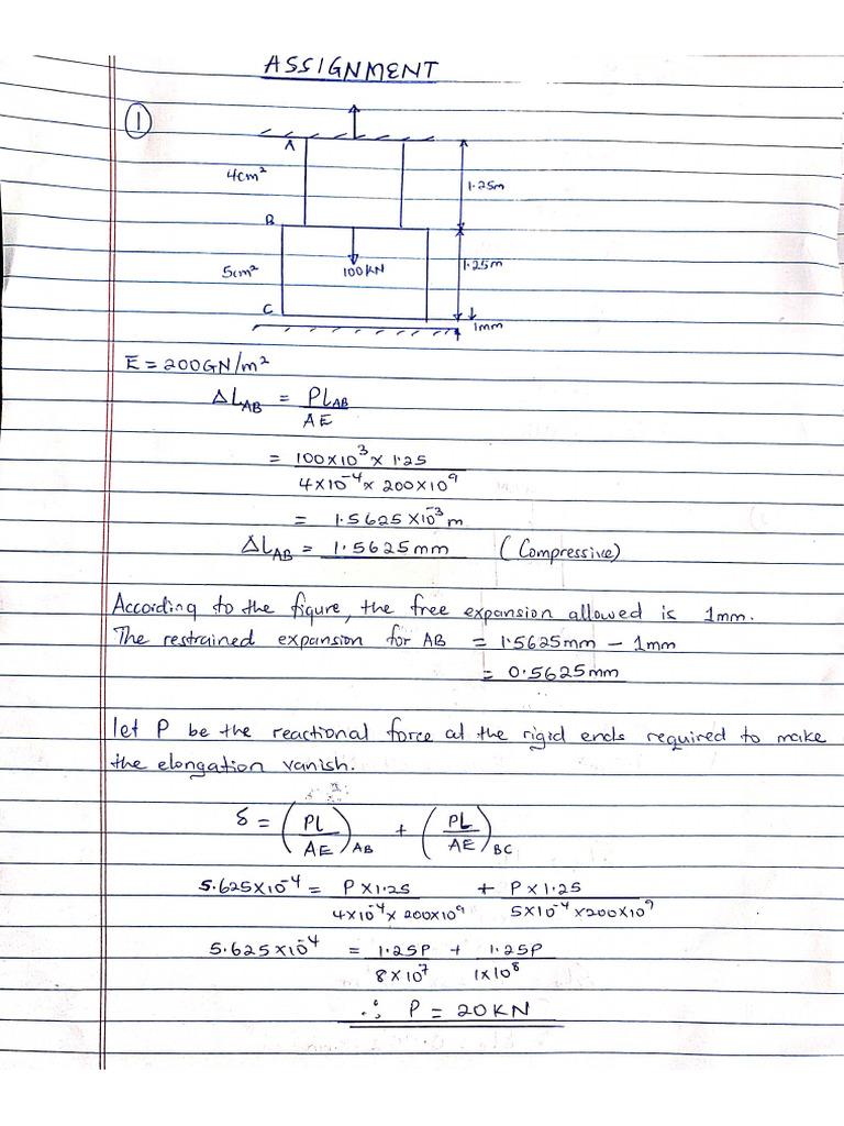 Strength Assignment 1 | PDF