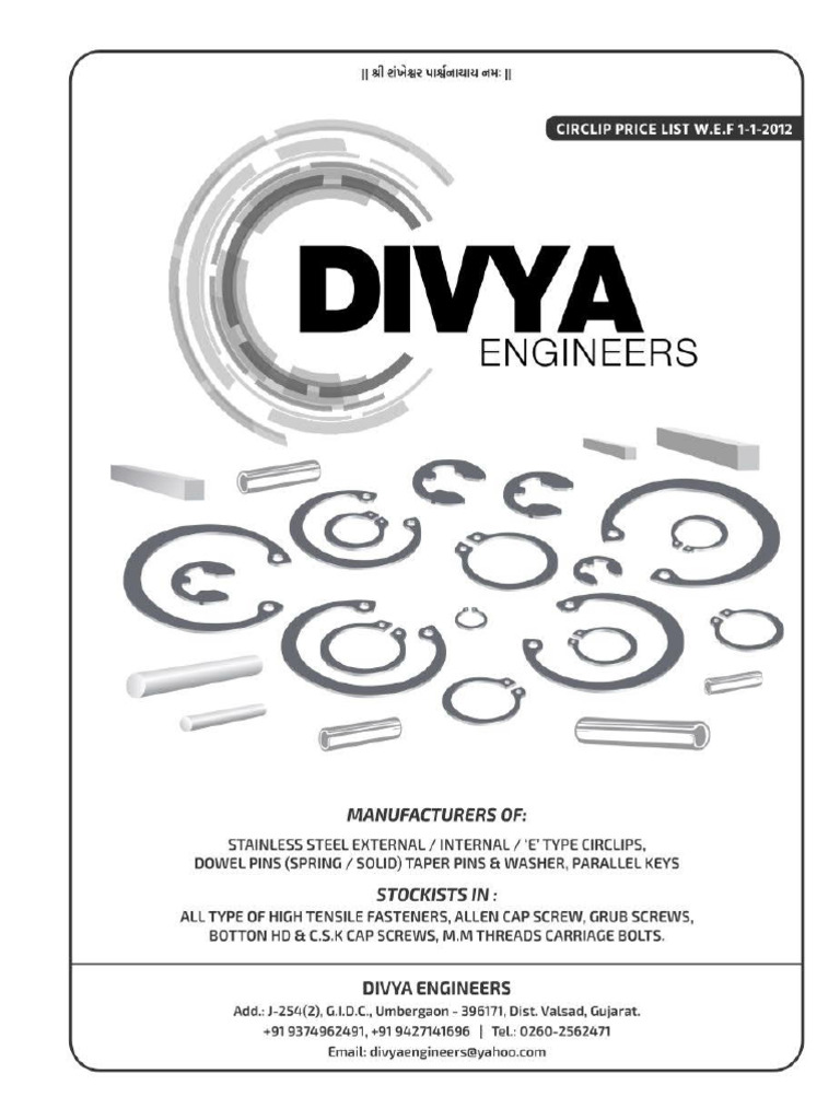 Circlips Price List in India | PDF