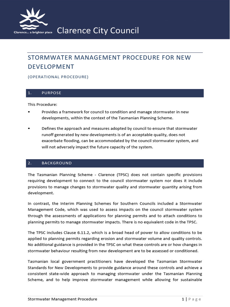 Stormwater Management Procedure For New Development | PDF | Stormwater ...