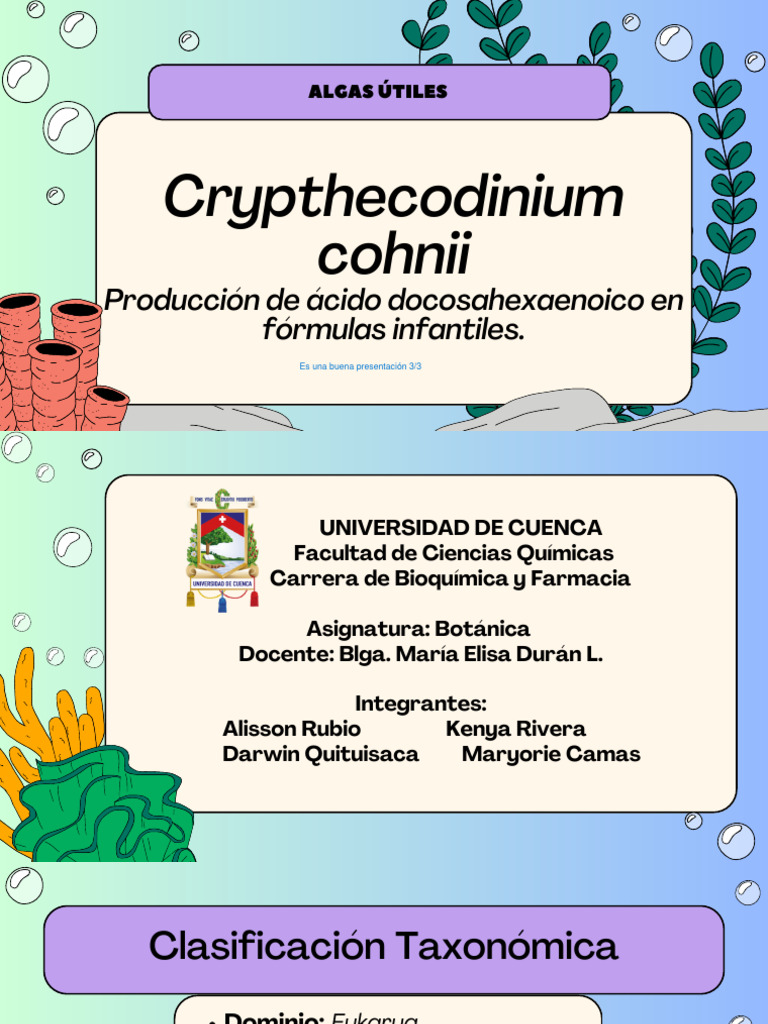 Algas Útiles Crypthecodinium Cohnii | PDF | Algas | Lípido