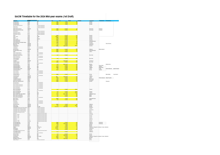 2024 Mid-Year Exam Timetable Draft | PDF | Music Performance | Musicology