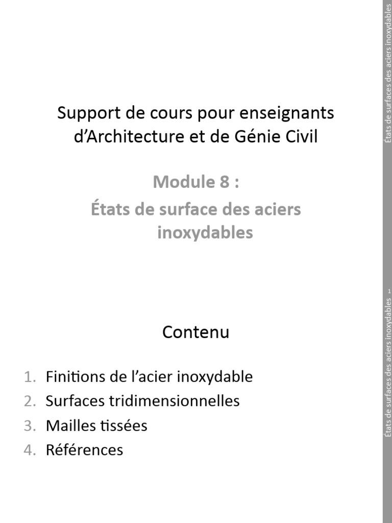 Module 08 Etats de Surface | PDF | Laminage | Acier