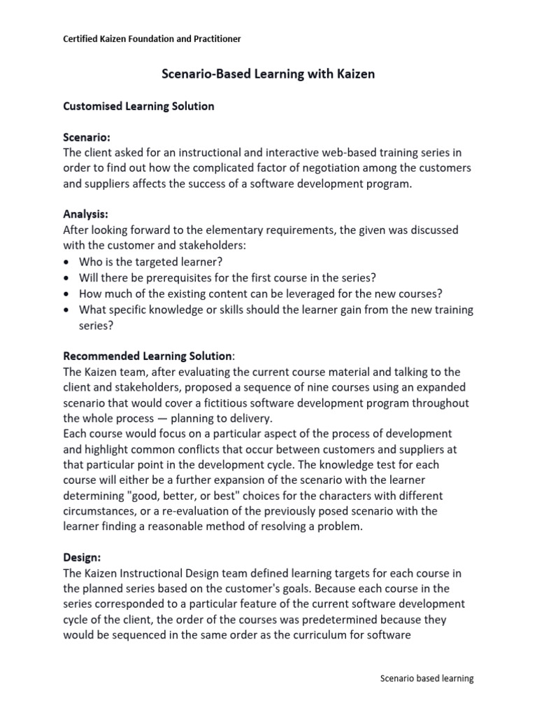 Scenario Based Learning | PDF | Software Testing | Learning
