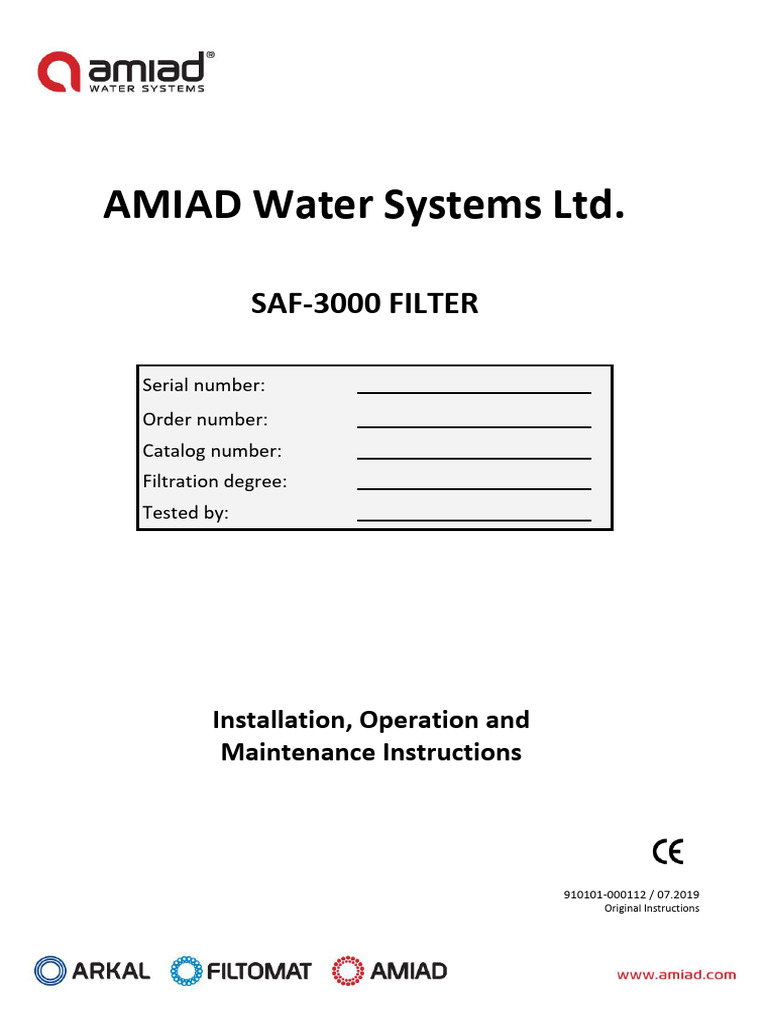 Saf 3000 Iom en | PDF | Valve | Screw